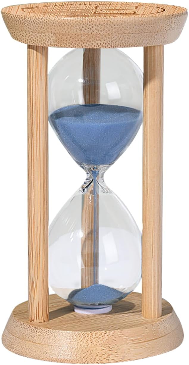 Mini Sand Timer 1 Minute, Unbreakable Hourglass, Bamboo Sandglass 1 Min ...
