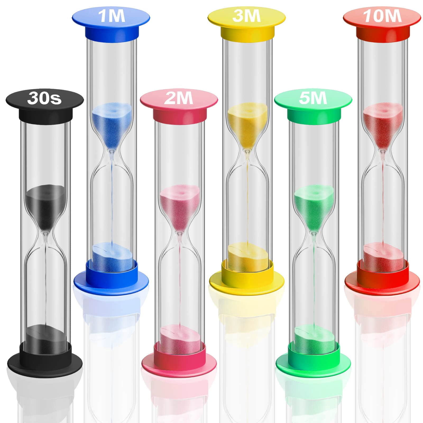 Mini Sand Timer for Kids, 30S/1/2/3/5/10 Minute Acrylic Hourglass Sand ...