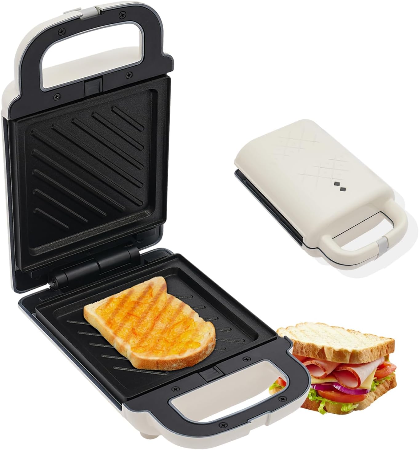 Mini Sandwich Maker with Non-Stick Plates 600W Electric Sandwich ...