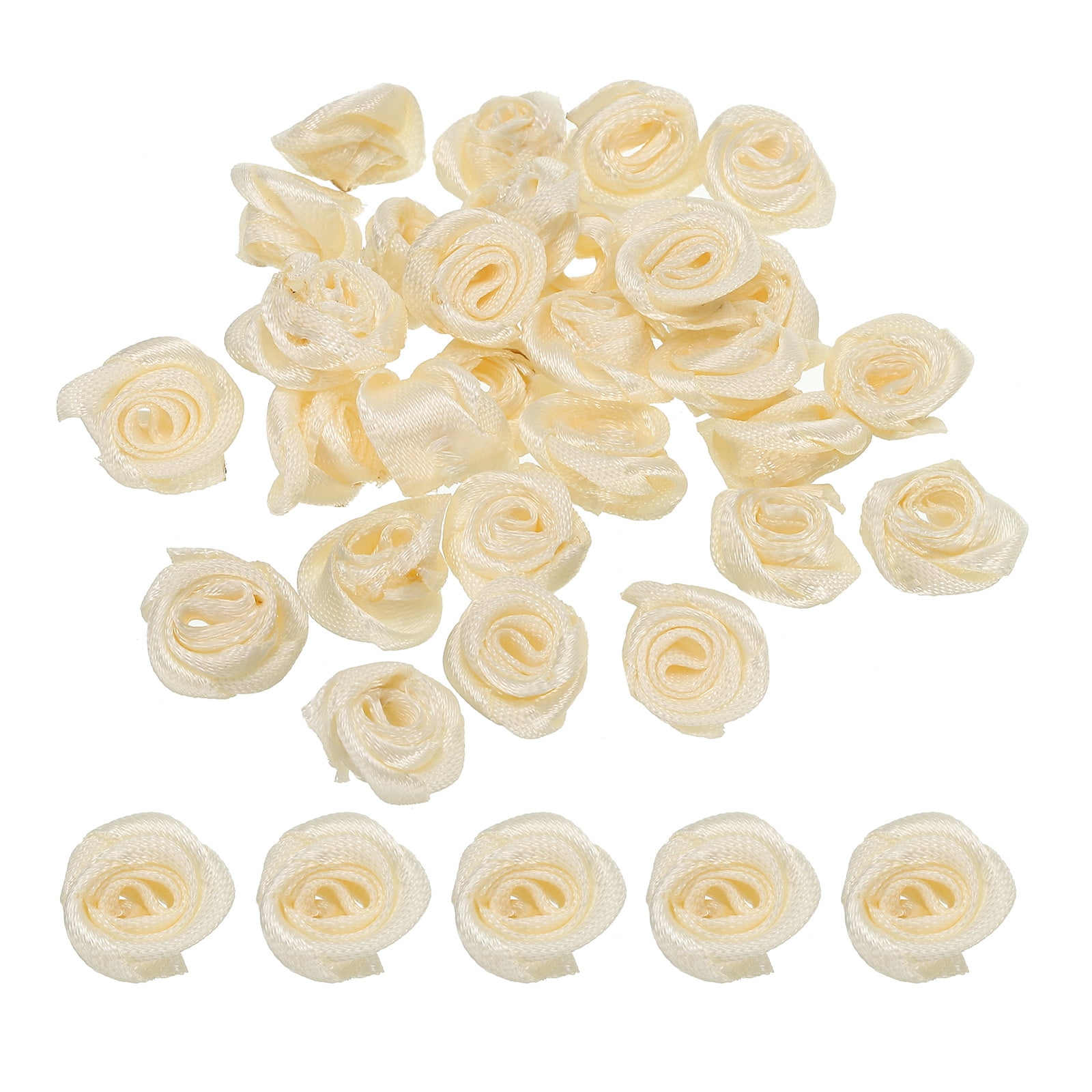Mini Satin Ribbon Roses Tiny Fabric Flowers Embellishments Rosettes ...