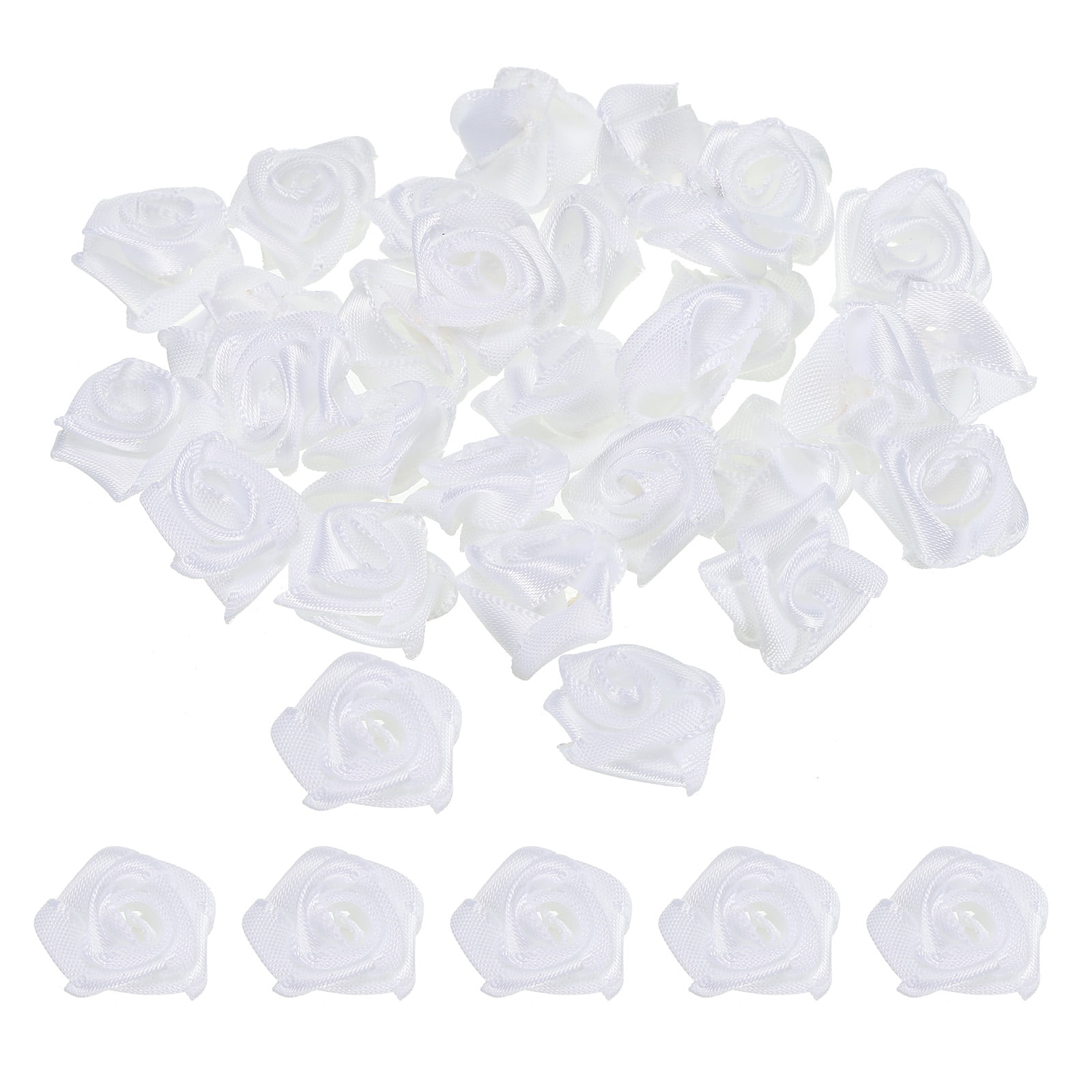 Mini Satin Ribbon Roses Tiny Fabric Flowers Embellishments Rosettes ...
