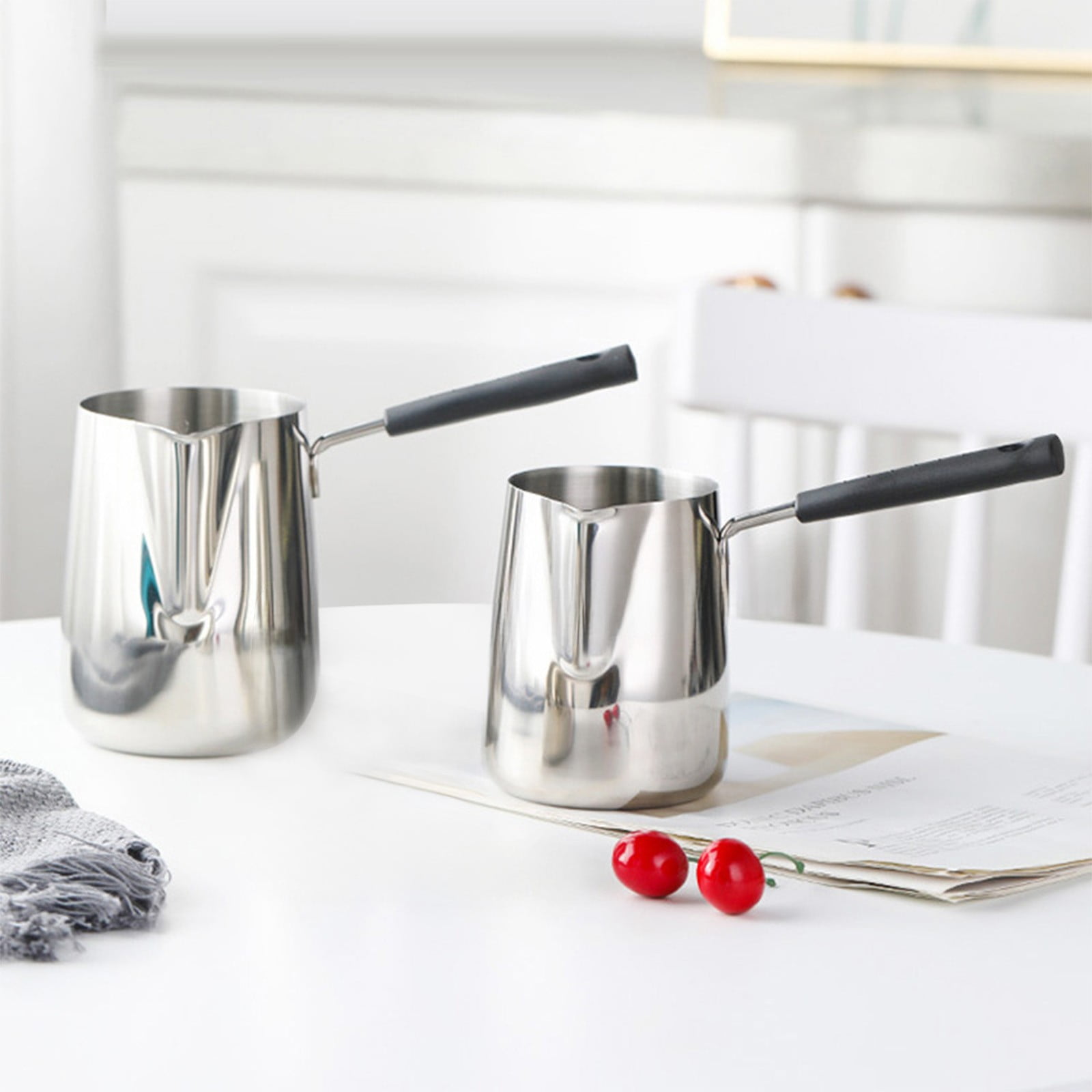 Mini Saucepan, 304 Stainless Steel Small Milk Pan with Pour Spout, 25cm ...