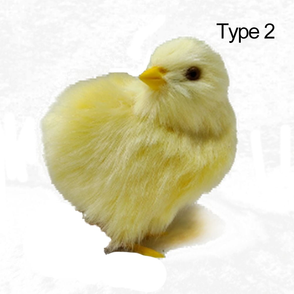 Mini Scene Model Home Decoration Easter Plush Chick Simulation Furry ...