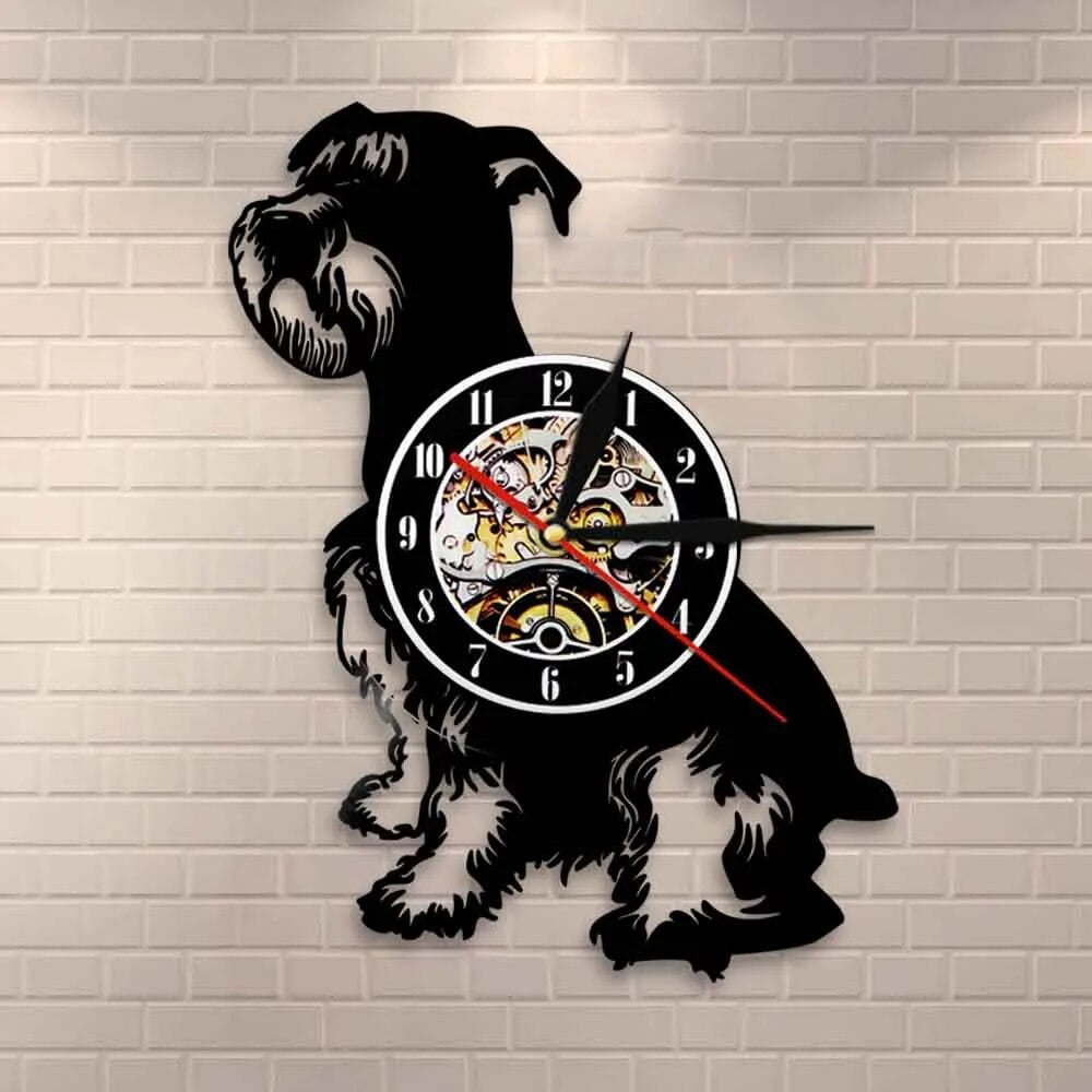 Mini Schnauzer Dog Canine Vinyl Wall Clock,Vinyl Record Clock Wall Art ...