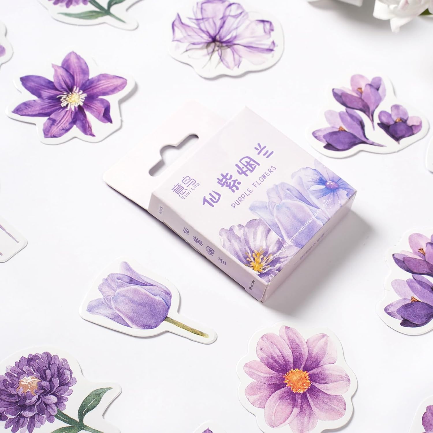 Mini Scrapbooks Laptop Stickers, 46PCS Boxed Flowers Decorative ...