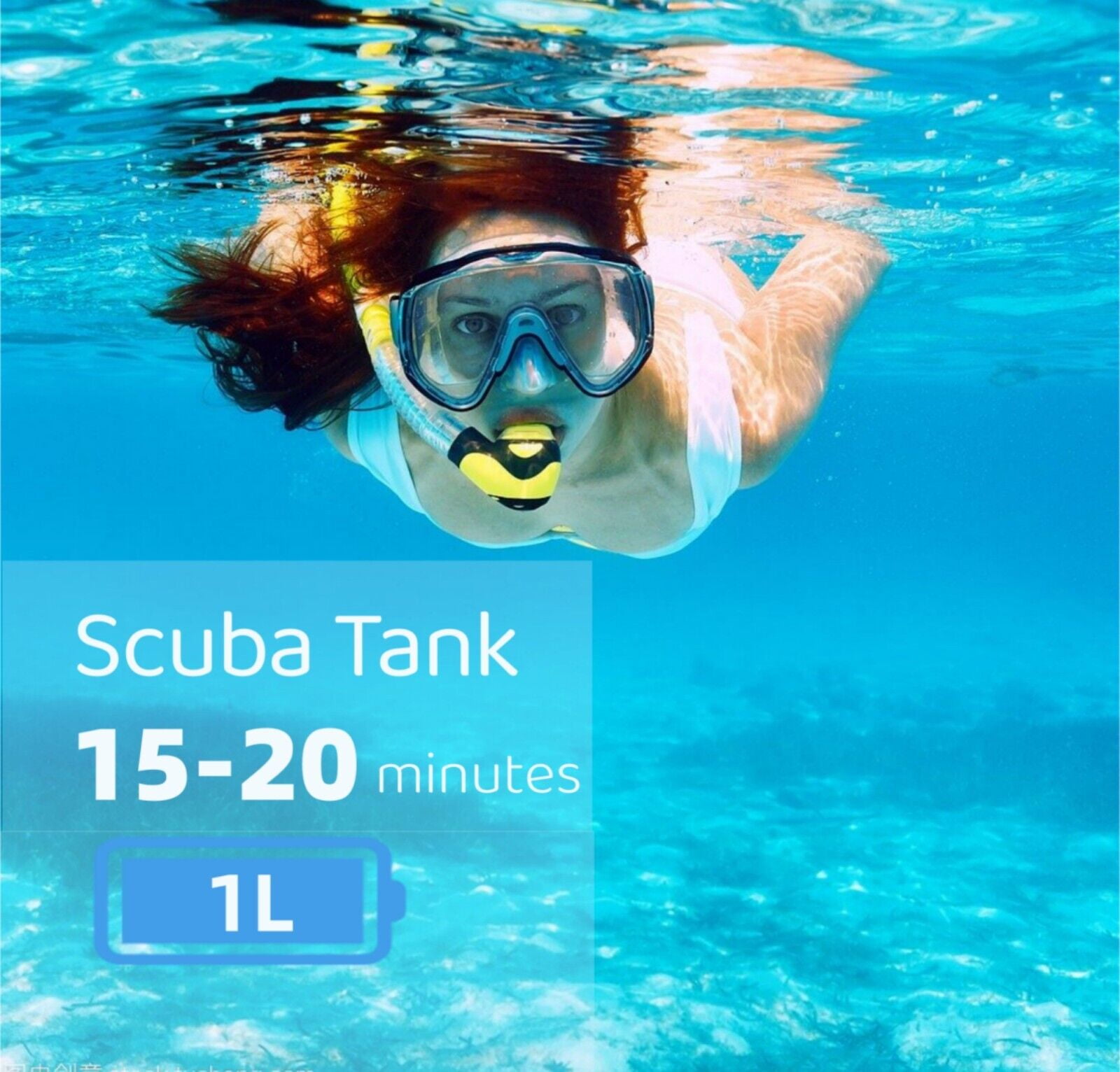 Mini Scuba Tank, 1L Lightweight Diving Cylinder with Food-Grade ...