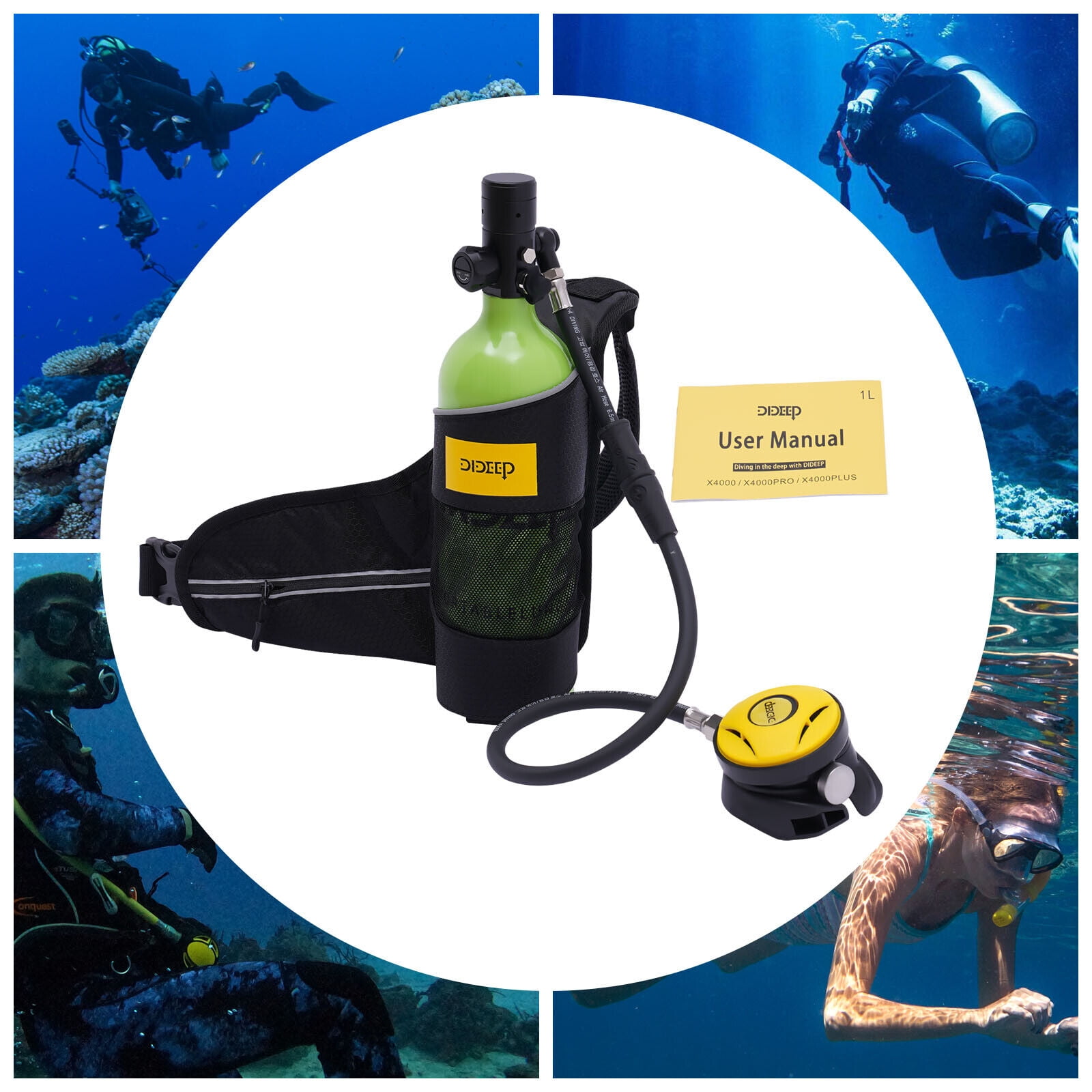 Mini Scuba Tank Refillable Oxygen Cylinder with 1L Capacity Scuba Tank ...