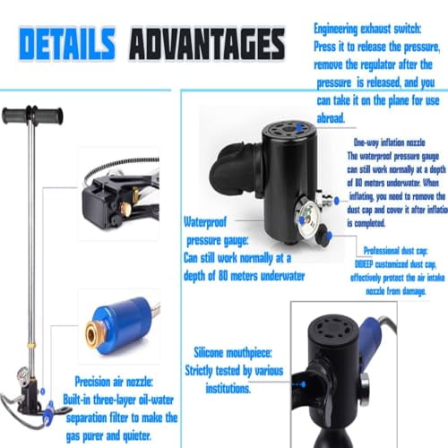 Mini Scuba Tank with Reusable Diving Tank Kit 0.5L Capacity Mini Scuba ...