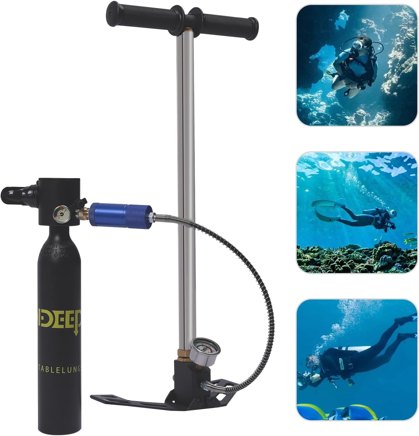 Mini Scuba Tank with Reusable Diving Tank Kit 0.5L Capacity Mini Scuba ...