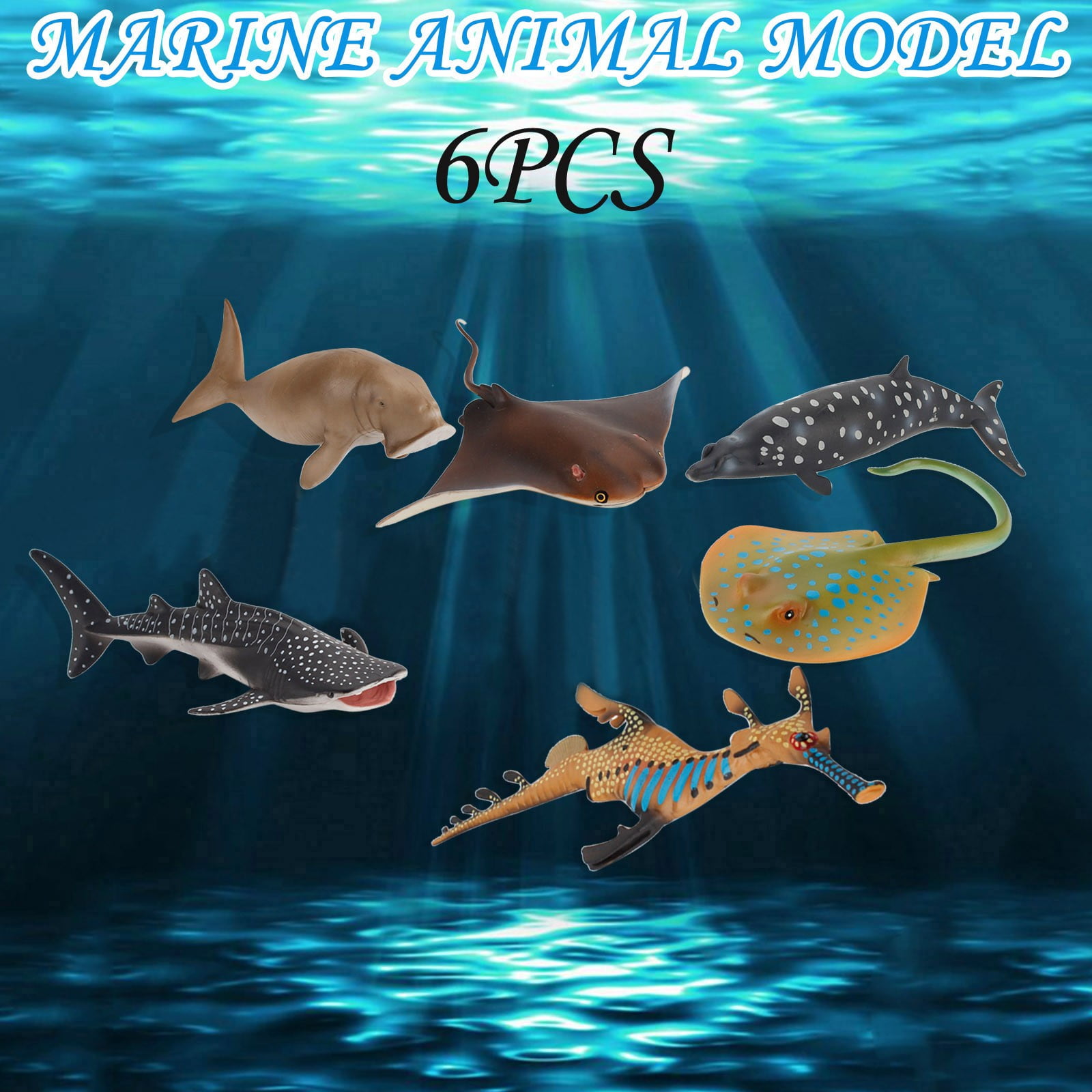 Mini Sea Creature Toys Figures 6PCS Ocean Fish Animal Figurines for ...