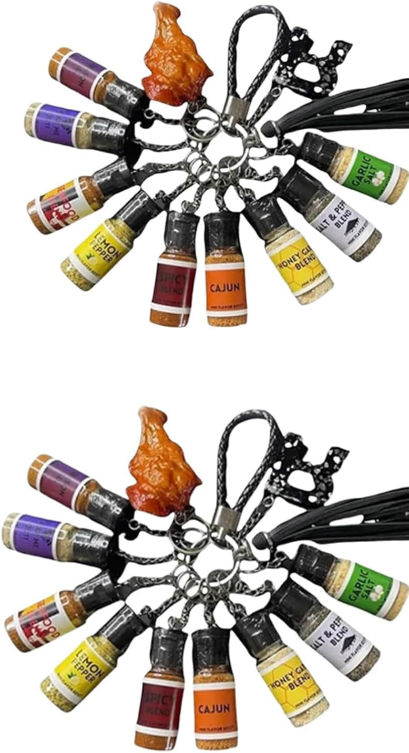 Mini Seasoning Bottles Keychain, 2026 New Upgrade Mini Flavor Keys ...