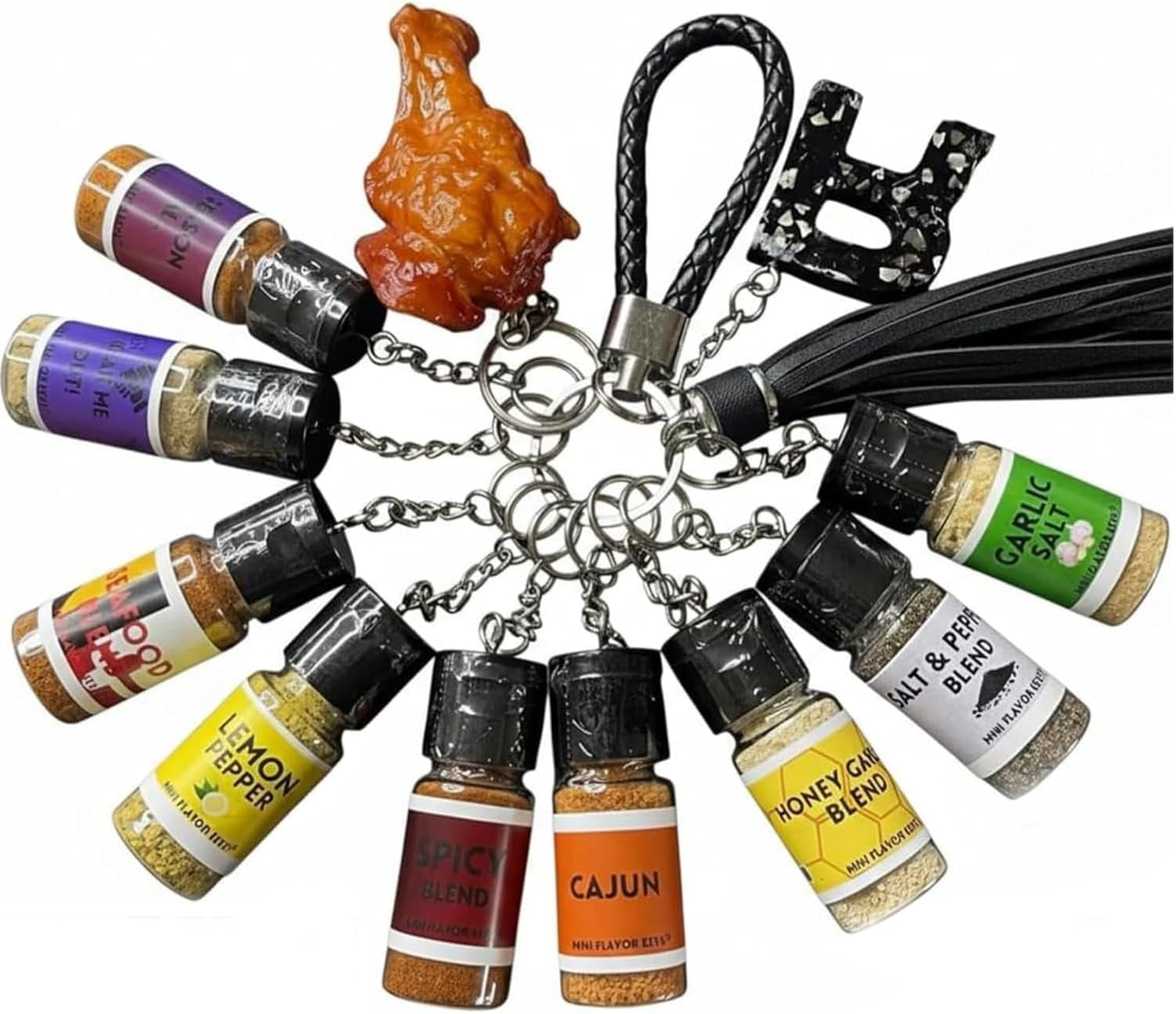 Mini Seasoning Bottles Keychain, 2026 New Upgrade Mini Flavor Keys ...
