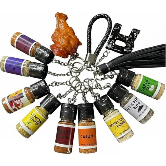 Mini Seasoning Bottles Keychain, 2026 New Upgrade Mini Flavor Keys ...