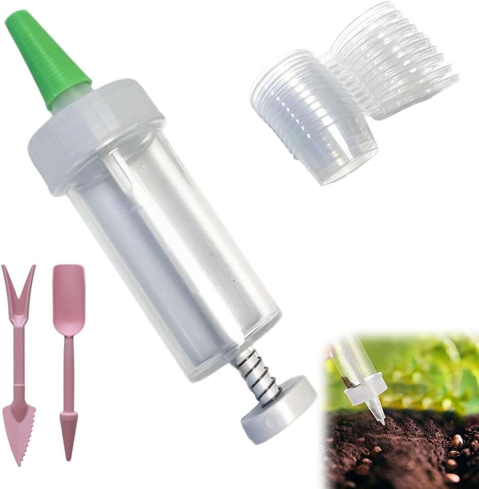 Mini Seed Spreader, 2025 Upgrade Mini Sowing Seed Dispenser, Handheld Seed Planter Tool Seed ...