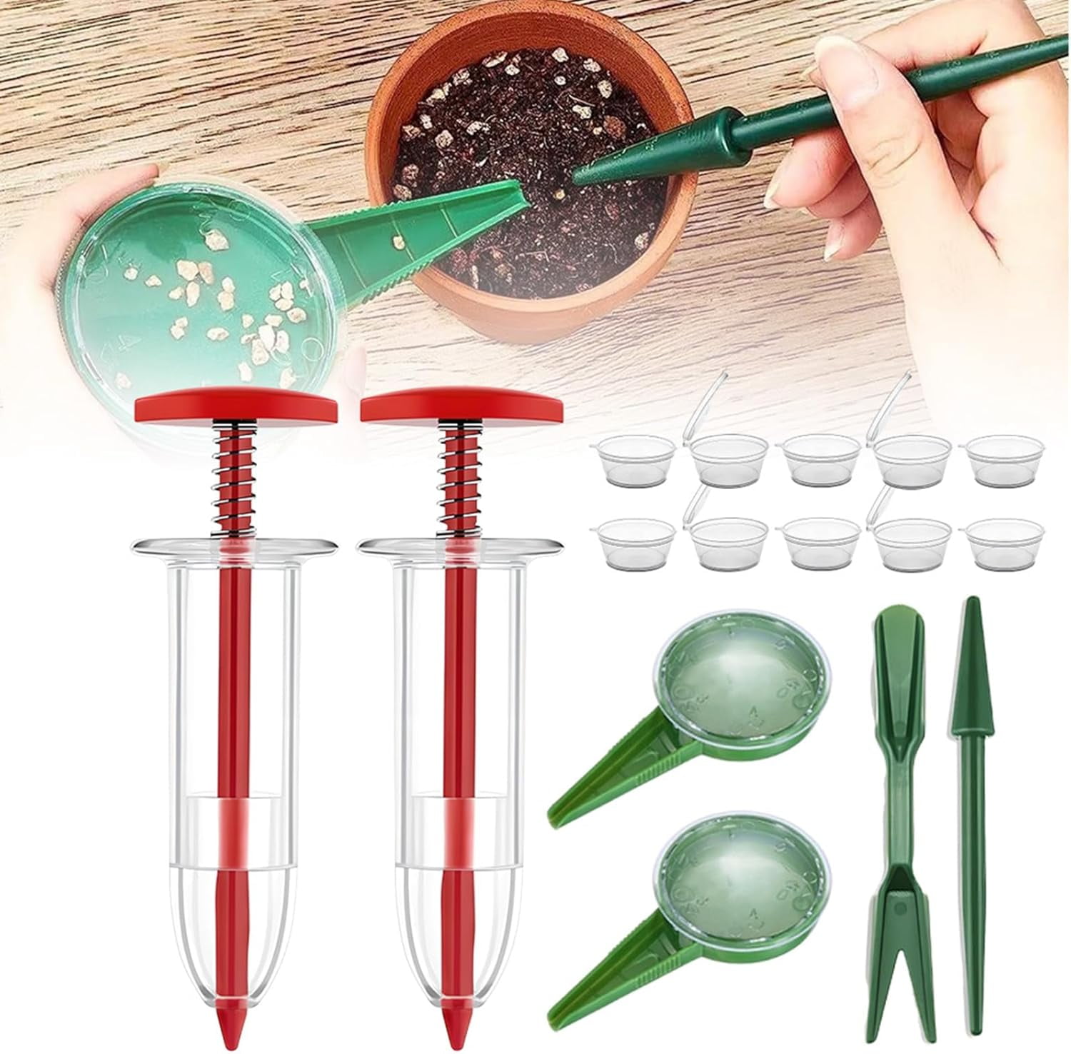 Mini Seed Spreader, Mini Sowing Seed Dispenser, Reusable Handheld Garden Seed Planter Tool, Hand ...