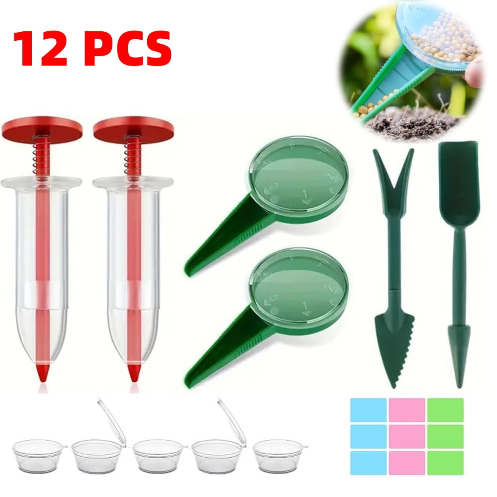 Mini Seed Spreader Set, 12 PCS Small Garden Seed Planter Tool, Hand ...