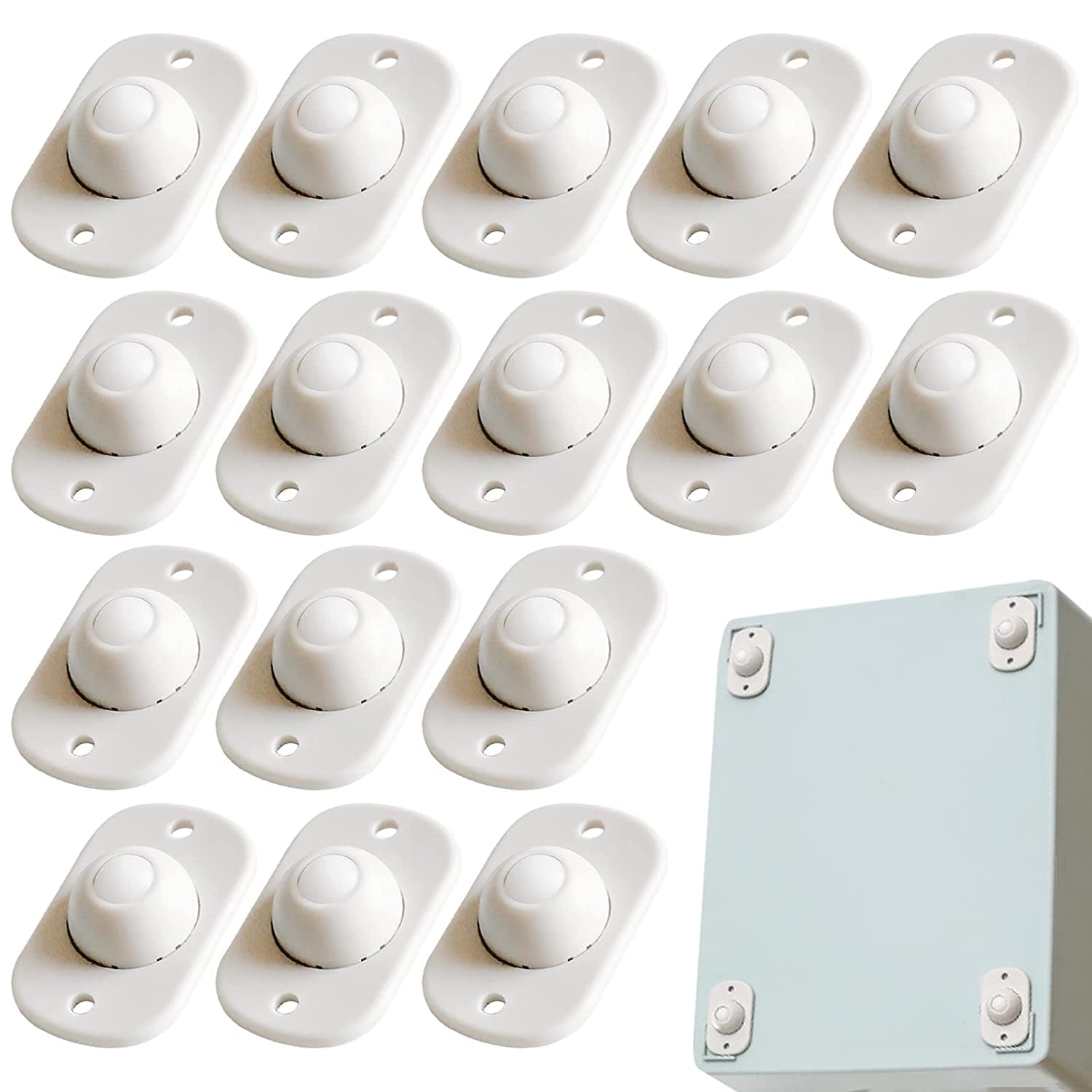 Mini Self Adhesive Casters Wheels 16 Pcs Stick On Wheels Adhesive ...