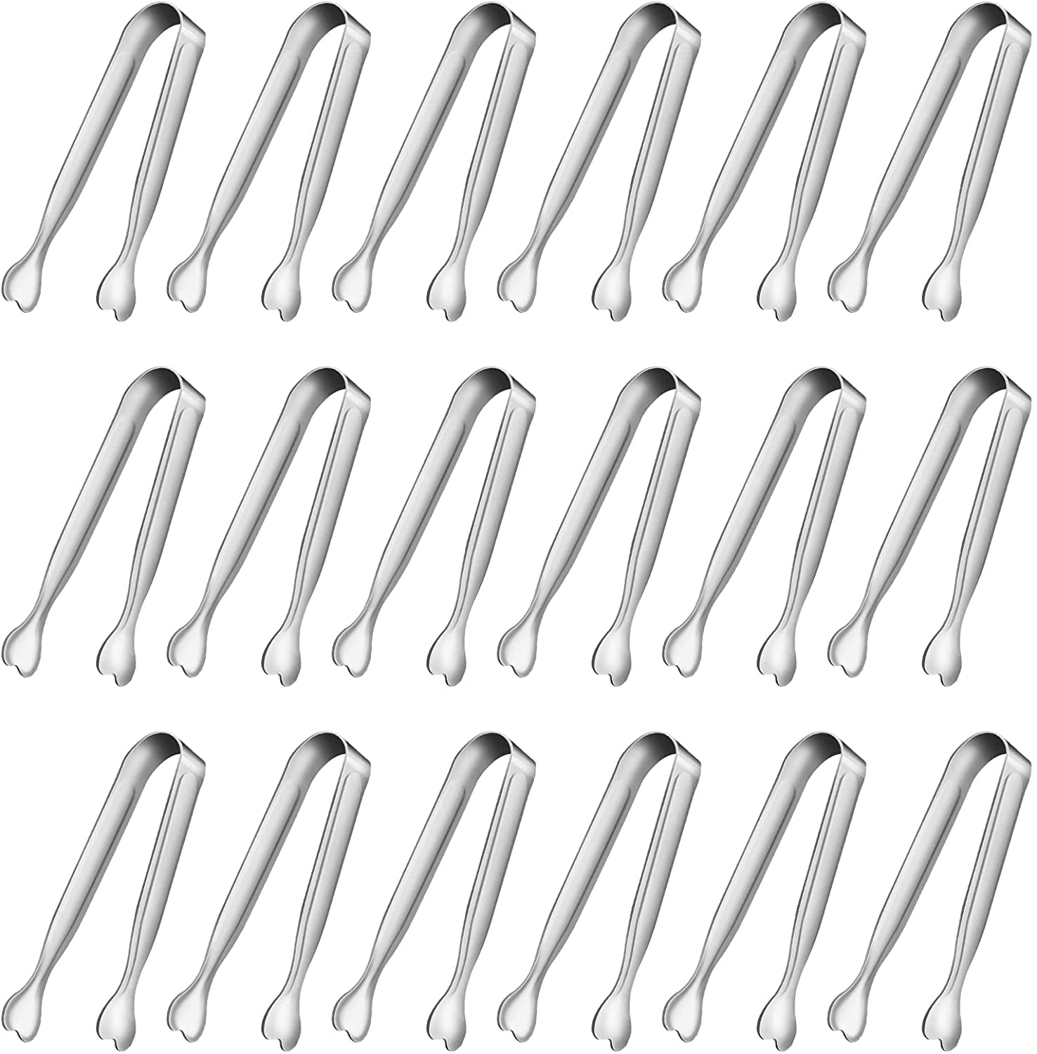 Mini Serving Tongs, 18-Packs Stainless Steel Sugar Tongs, 4.3inch Ice ...