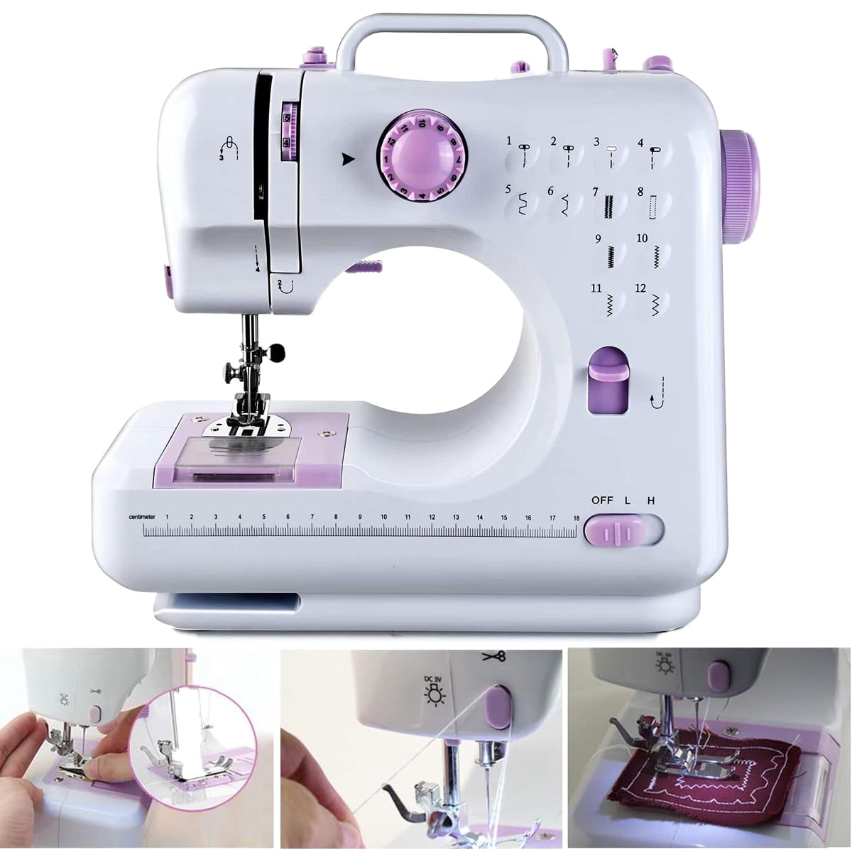 Mini Sewing Machine for Beginners, Portable for Kids & Adults, 12 Built ...