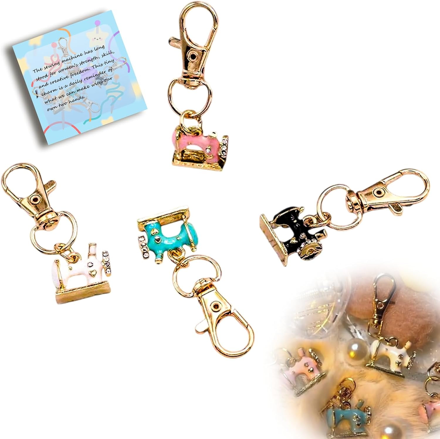 Mini Sewing Machine Keychains – A Stitch of Memory & Meaning,Golden ...
