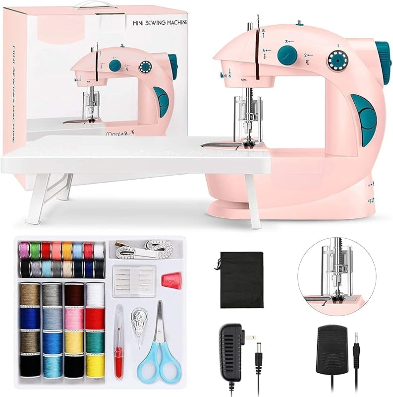 Mini Sewing Machine with Extension Table, Dual Speed Portable Sewing ...