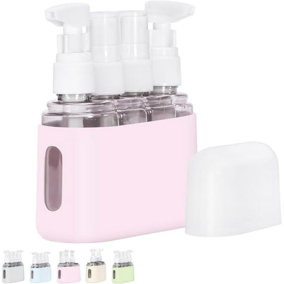 Mini Shampoo Dispenser Portable Travel Bottle Set, 4-in-1 Leak-Proof ...