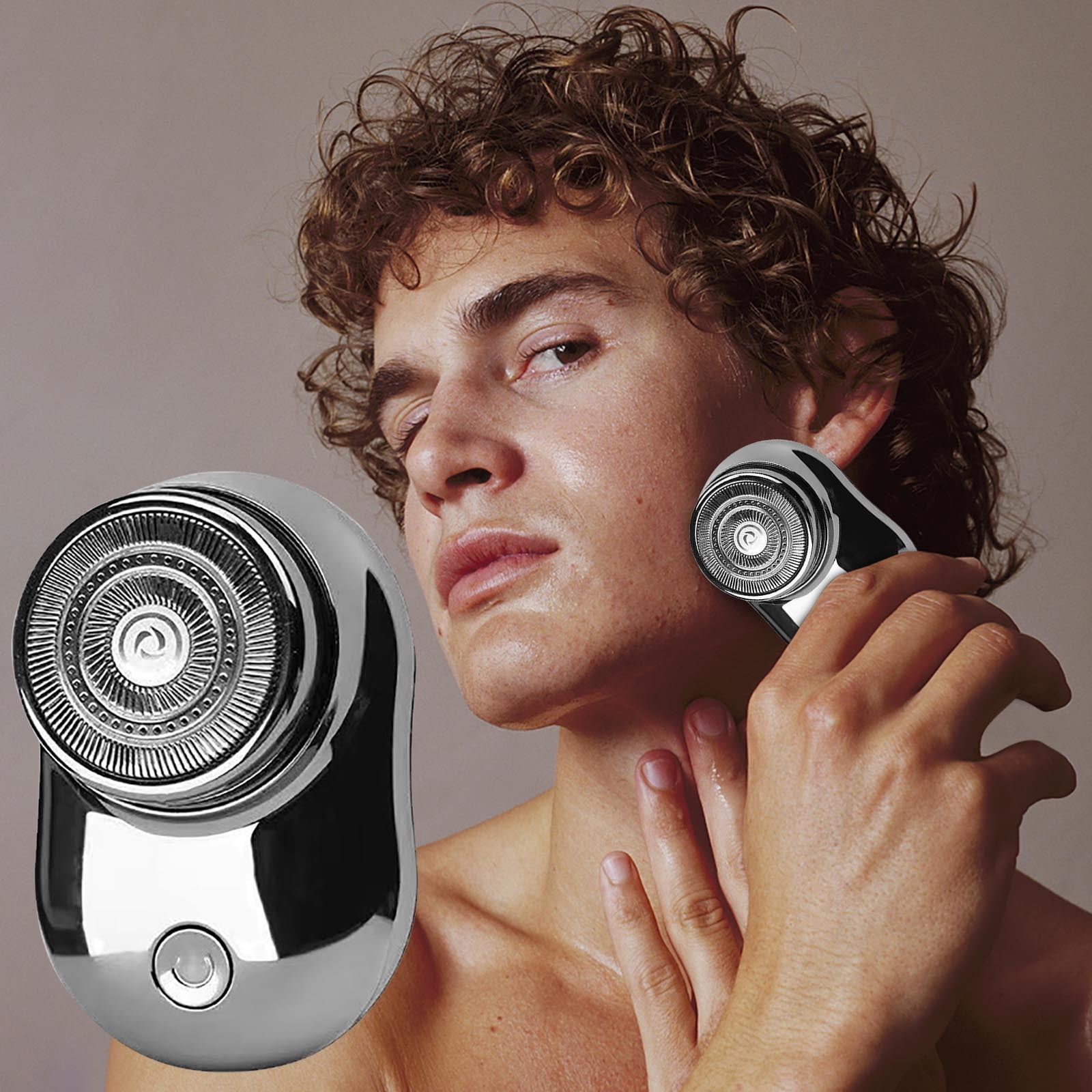 Mini Shaver for Men - 3-Blade Stainless Steel Portable Electric Razor ...