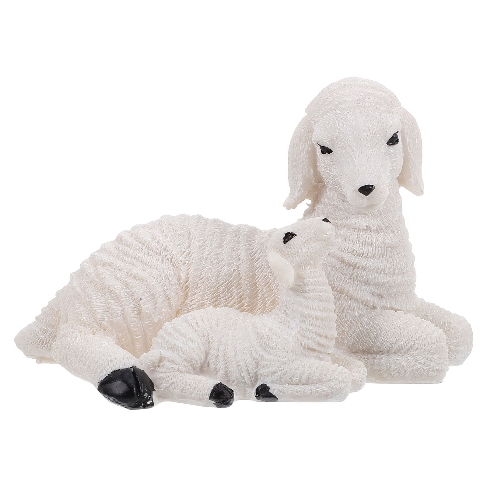 YEAHIBABY Cute Sheep Figurine Decor for Mini Garden Desk or Doll House ...