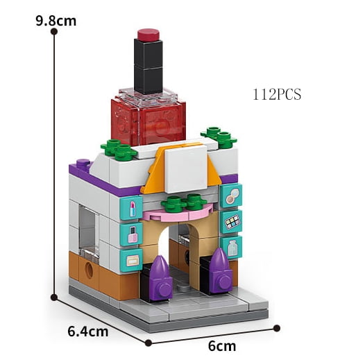 Mini Shop Market Street View Sets Model Building Blocks Hamburger ...