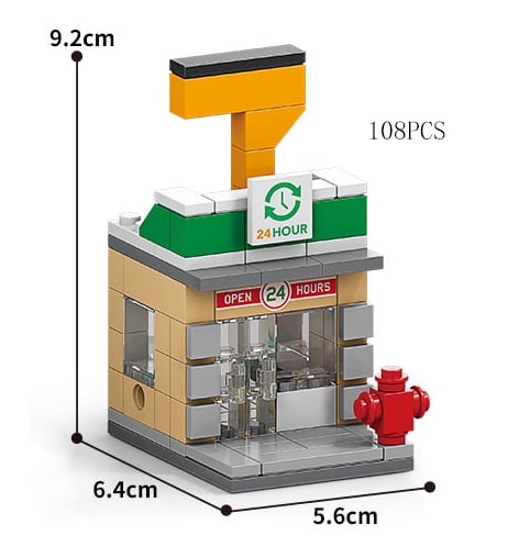 Mini Shop Market Street View Sets Model Building Blocks Hamburger ...