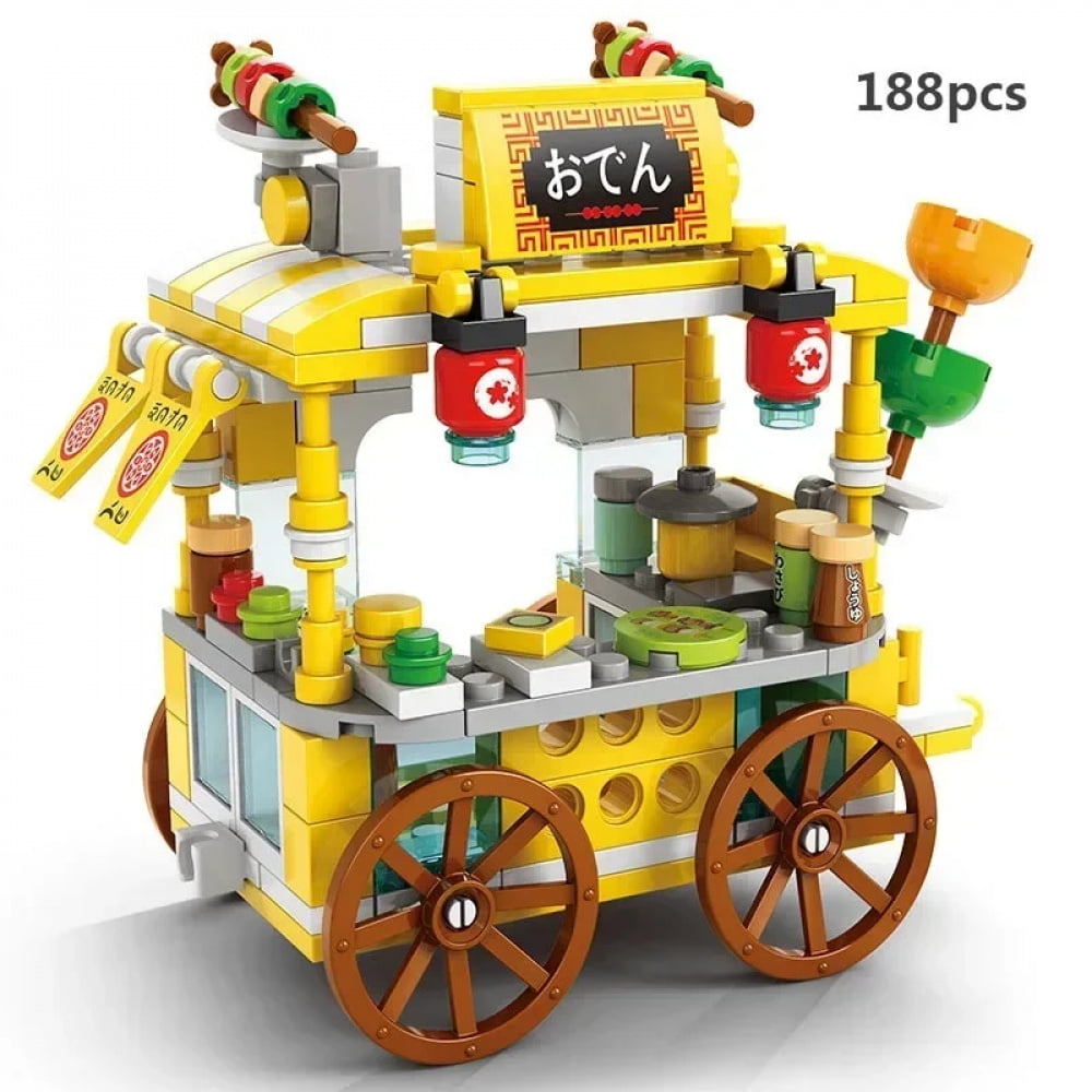 Mini Shop Market Street View Sets Model Building Blocks Hamburger ...