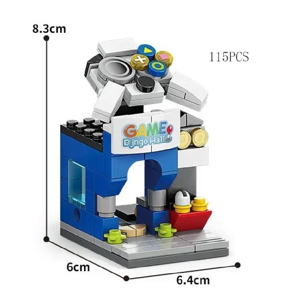 Mini Shop Market Street View Sets Model Building Blocks Hamburger ...