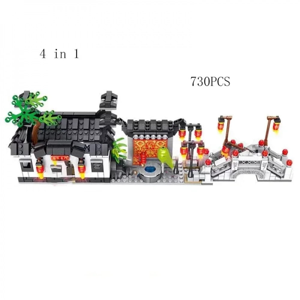 Mini Shop Market Street View Sets Model Building Blocks Hamburger ...