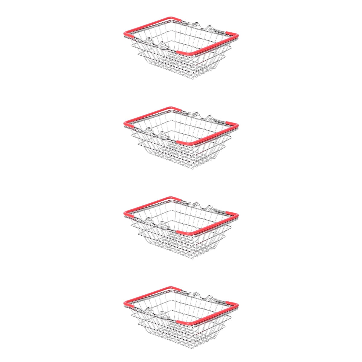 Mini Shopping Basket Rubber Stainless Steel Storage Baskets Metal Kids ...
