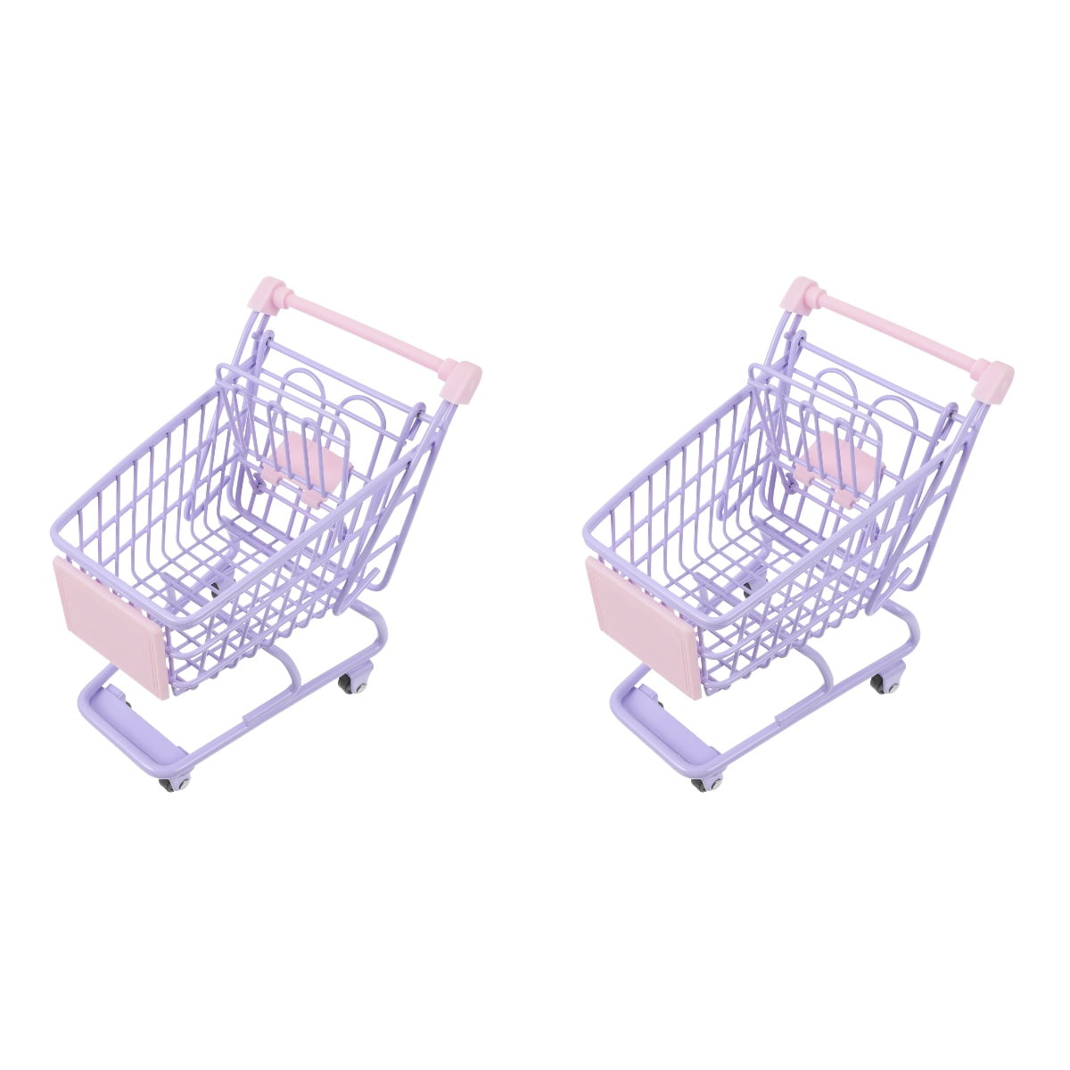 Mini Shopping Cart 2 Pack Trolleys Wheelbarrow Metal Groceries Toddler ...