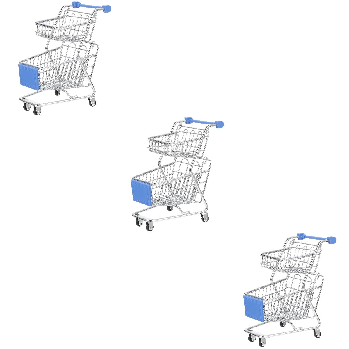 Mini Shopping Cart 3 Pack Supermarket Mode Desktop Decor Childrens Toys ...