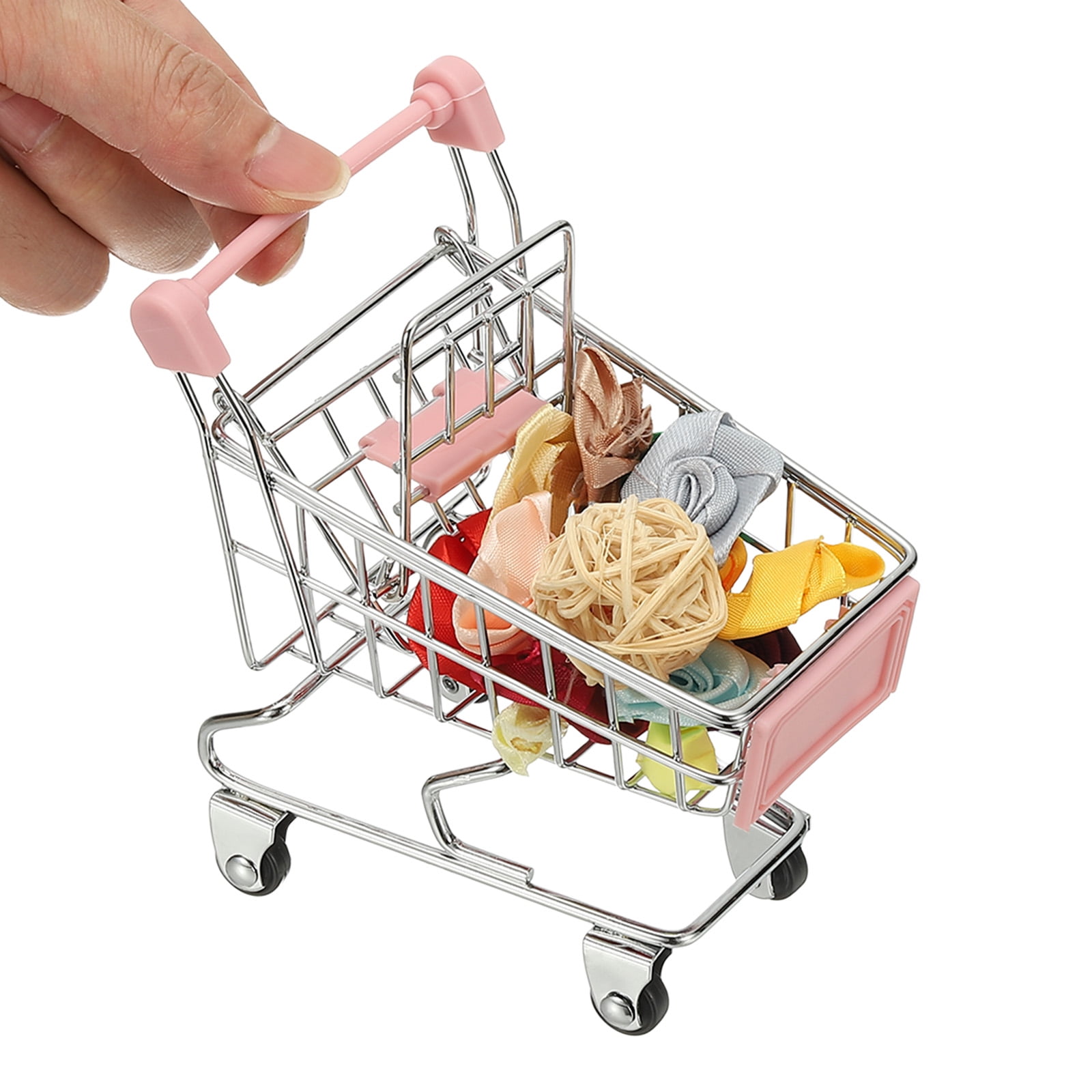 Mini Shopping Cart, Tiny Shopping Cart Trolley Miniature Grocery Supermarket Handcart Small ...