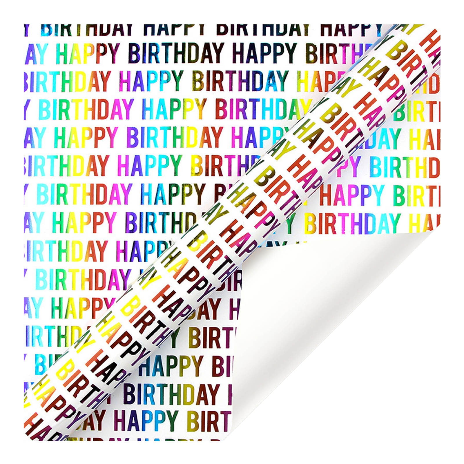 Mini Short Birthday Wrapping Paper Colorful Foil With Stripes Dots ...