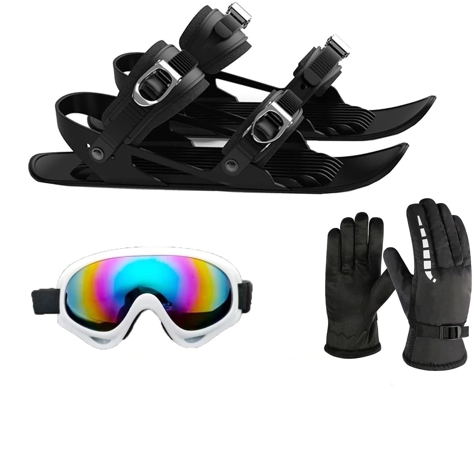 Mini Short Ski Skates Set for Snow,1 Adjustable Mini Short Ski Skates,1 ...