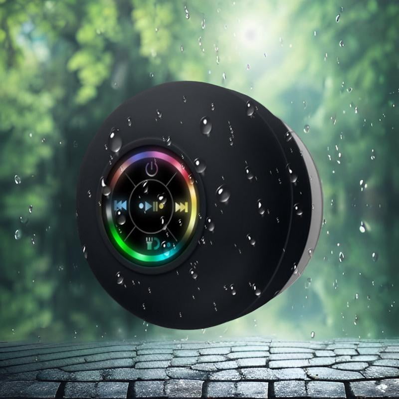 Mini Shower Room Speaker, Portable Waterproof Speaker with LED Light ...