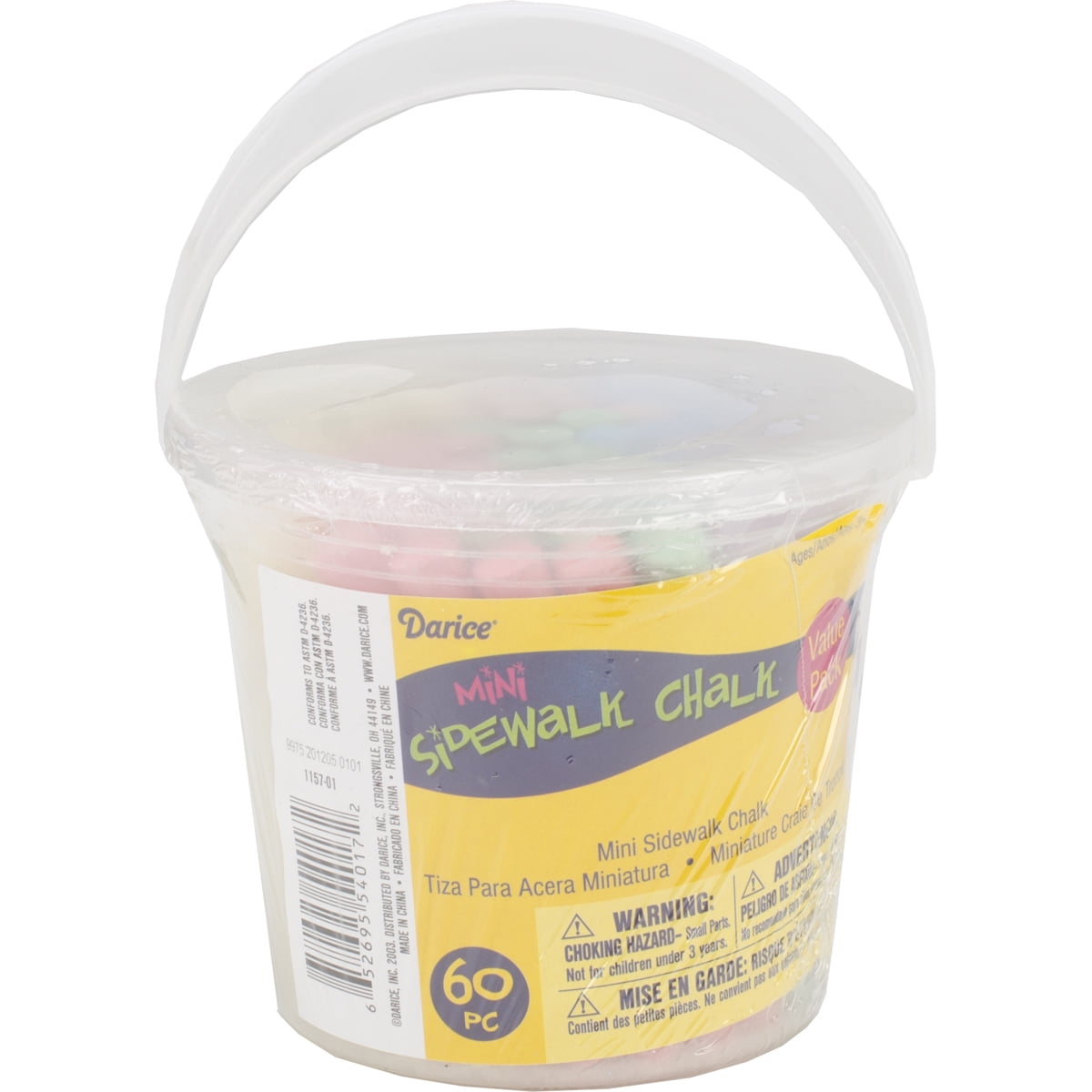 Mini Sidewalk Chalk 60/Pkg-Assorted Colors - Walmart.com