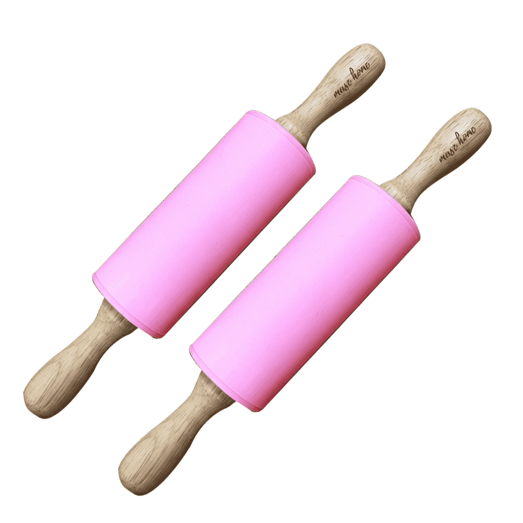 Mini Silicone Rolling Pins for Kids Baking - 2 Pack Small 9" Non-Stick ...
