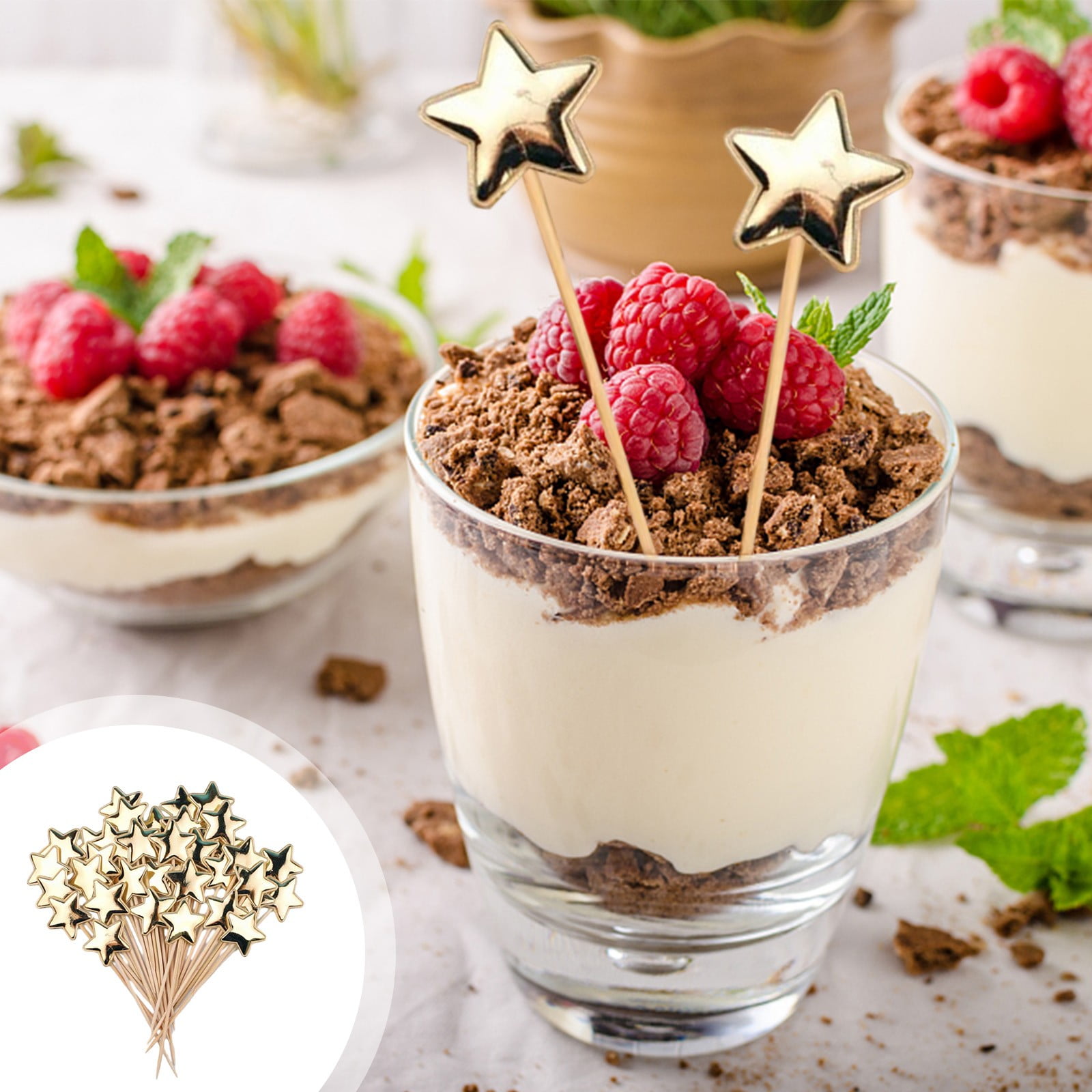 Mini Silver Star Cocktail Toothpicks, Bamboo Fancy Toothpicks ...