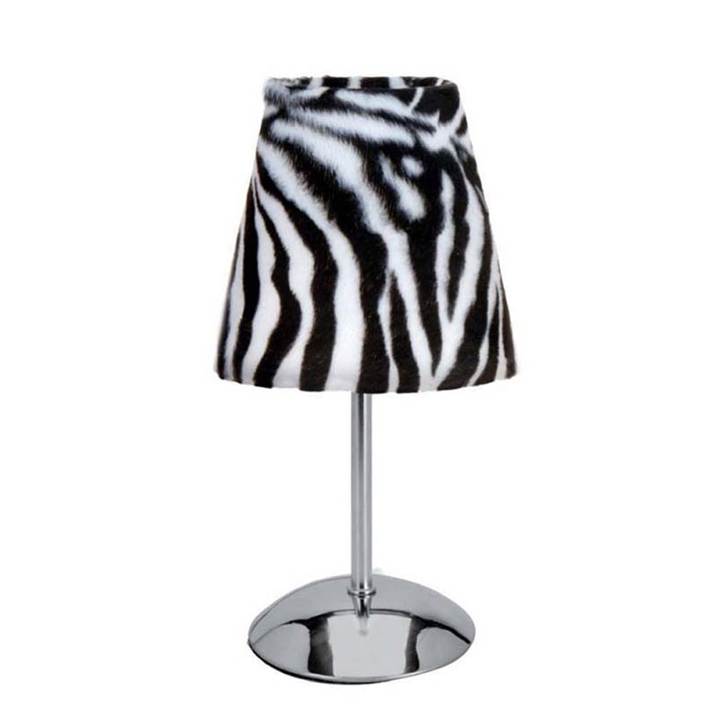 Mini Silver Table Lamp with Faux Fur Zebra Shade - Walmart.com