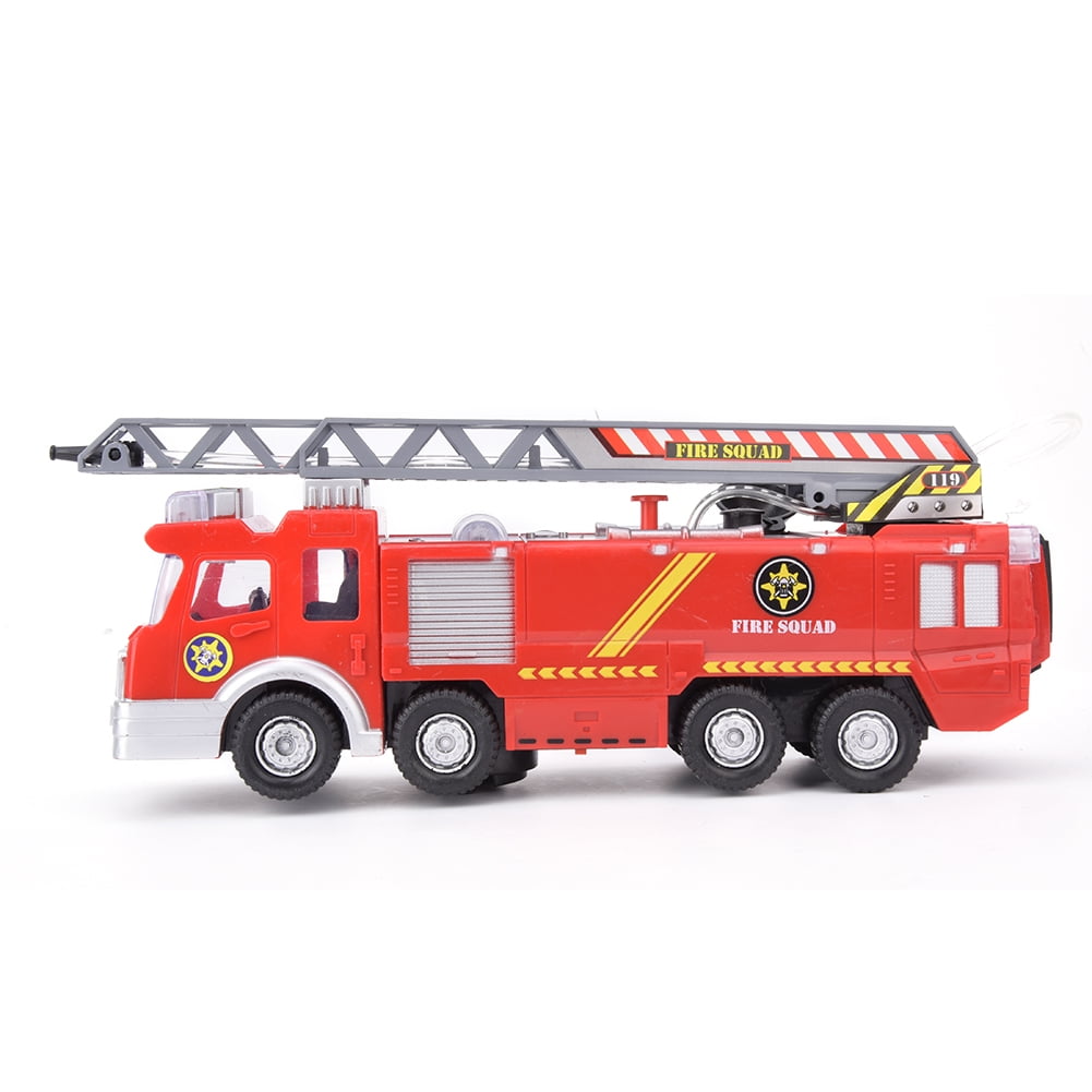 Mini Simulation Aerial Ladder Truck Model Vehicle Fire Fighting Car Kid ...