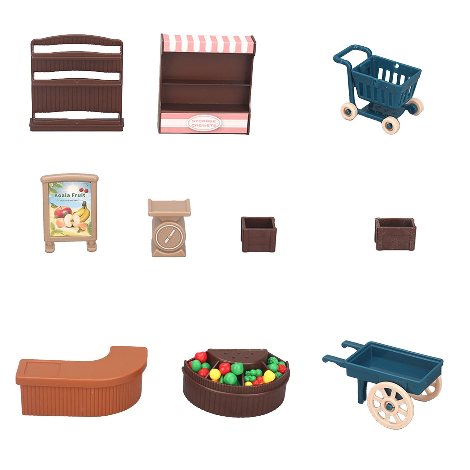 Mini Simulation Fruit Shop Set Toy For Children Pretend Play Cash Desk ...