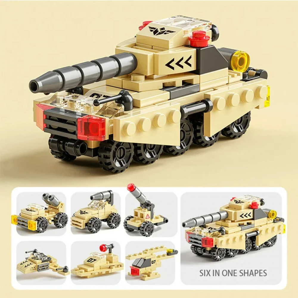 Mini Size 6 In 1 Building Blocks Diy Police Car Fire Truck Castle Model ...