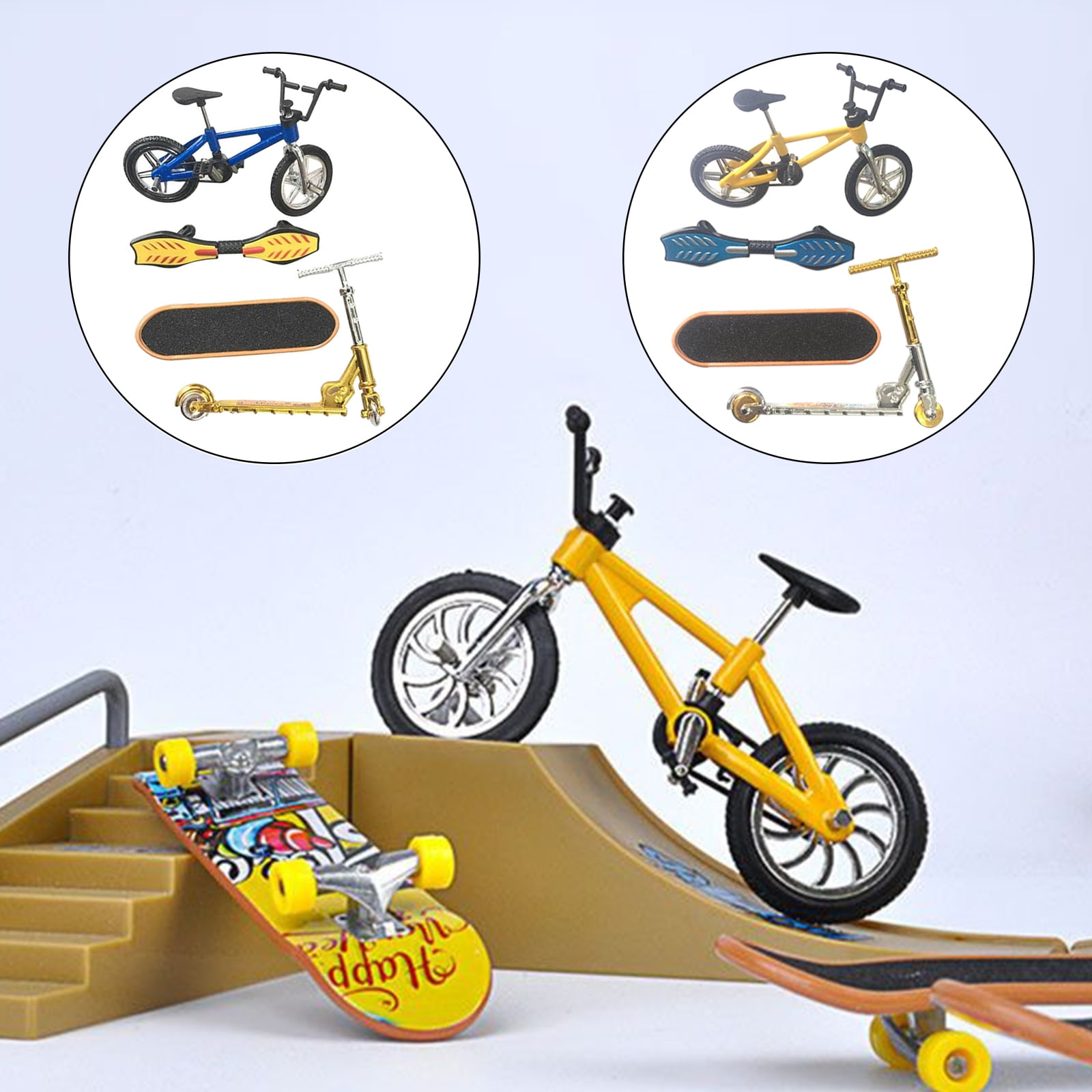 Mini Skateboard Toy,Set of 4 Pieces Alloy Plastic Deck Truck Finger ...