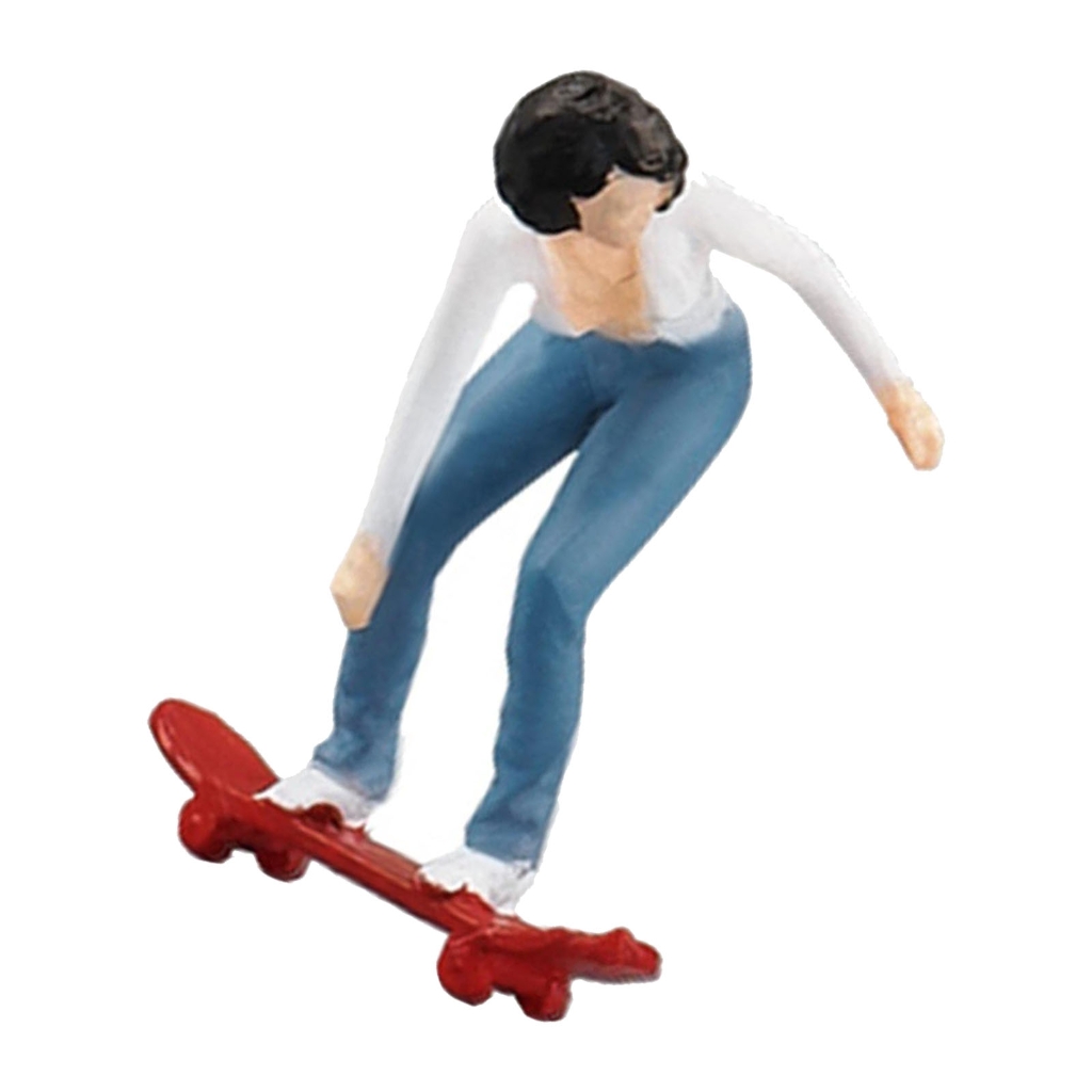 Mini Skateboarder Statue Handpainted Collectible for Railway Scene ...