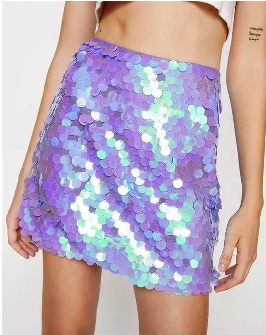 Mini Skirt Sparkly Sequin Bodycon Skirts Glitter Rave Short Skirt for ...